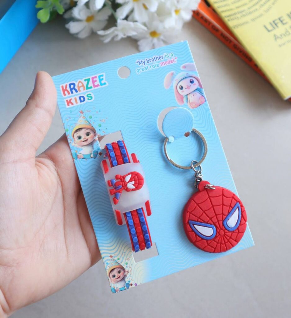 Spider-Man Light-Up Rakhi & Keychain Gift Pack - chamakstore.com