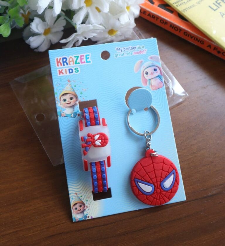 Spider-Man Light-Up Rakhi & Keychain Gift Pack - chamakstore.com